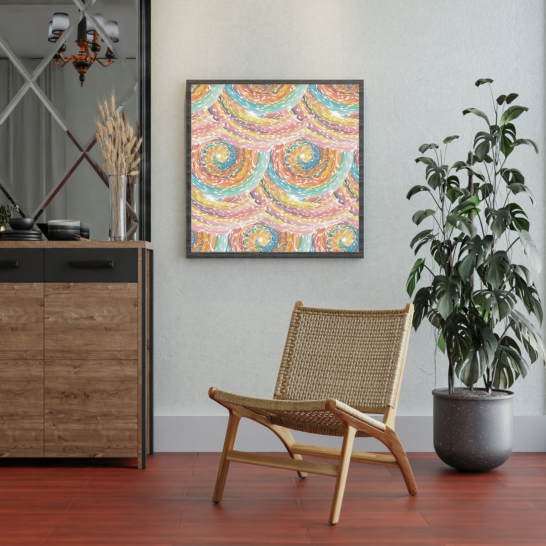 RAINBOW No.2 - Aboriginal Art Poster: Vibrant Design