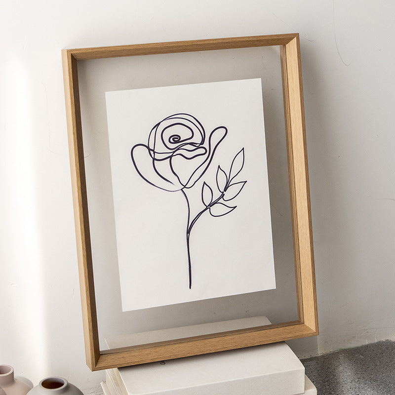 A4 Oak Double Sided Glass Frame Transparency Floating Frame – Art2wall
